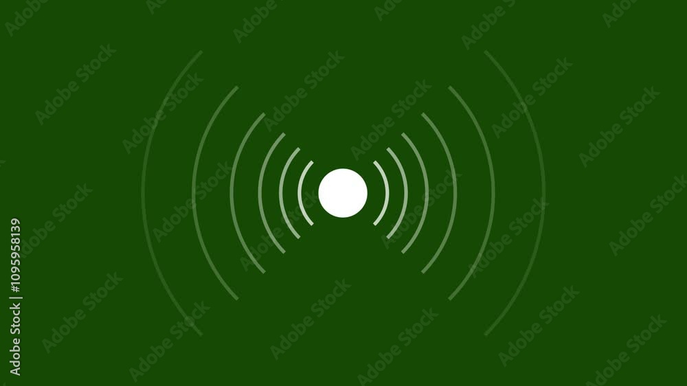 Ship navigation, sonar radar wave or sound wave, radar motion graphic ...
