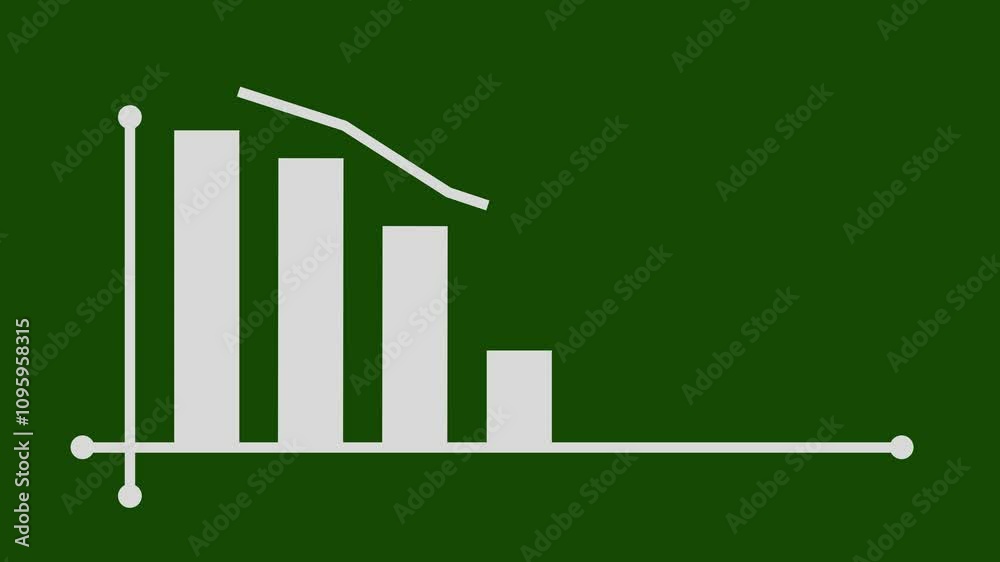 Loss and loss decreasing bar graph, infographic chart 4k animated video ...