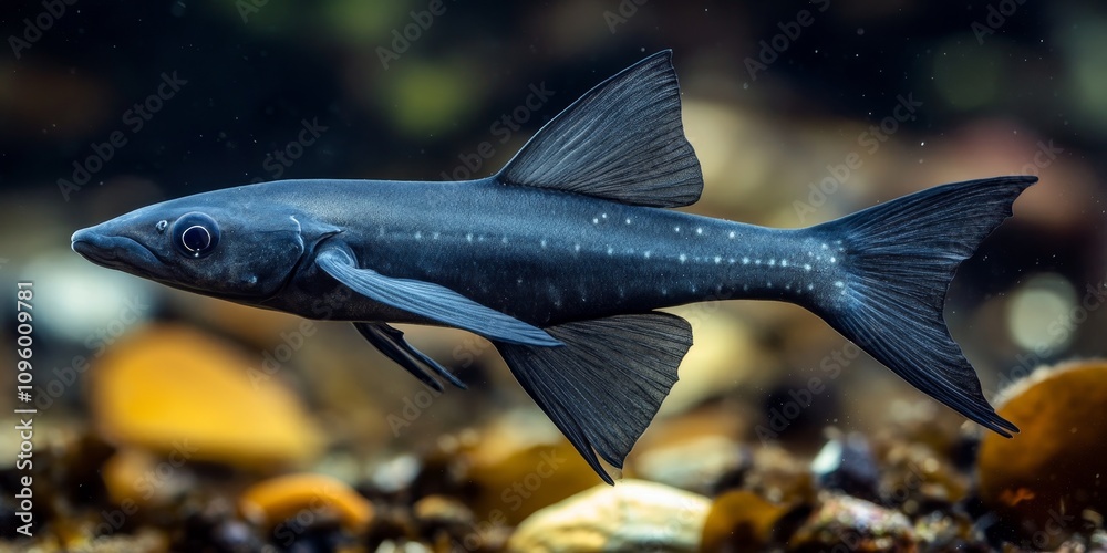 Mysterious black ghost knifefish, known scientifically as Apteronotus ...