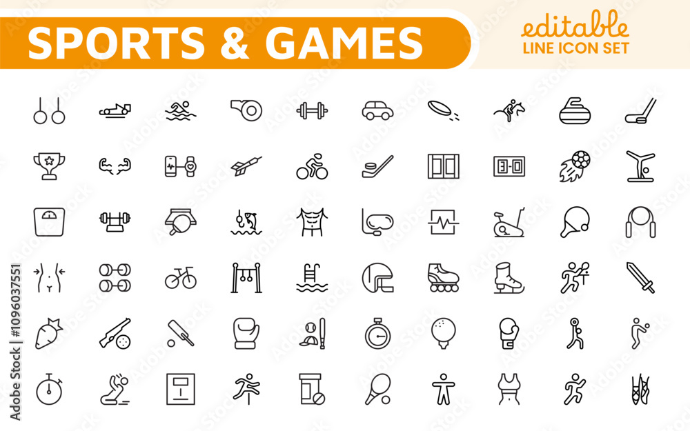 Sports Icon Set. A dynamic collection of vibrant icons representing ...