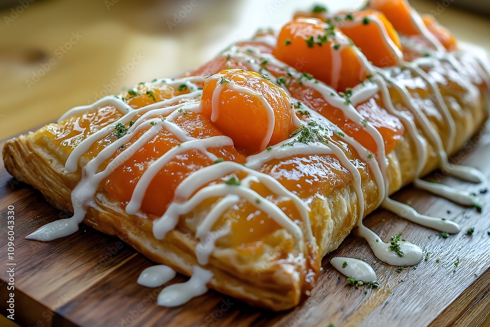 A flaky Danish pastry filled with cream cheese and topped with sweet ...