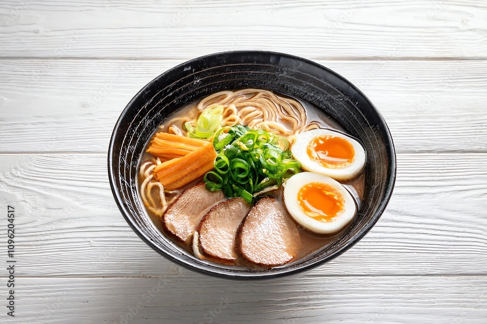 Ramen : Japanese noodle soup with rich broth, featuring toppings like ...