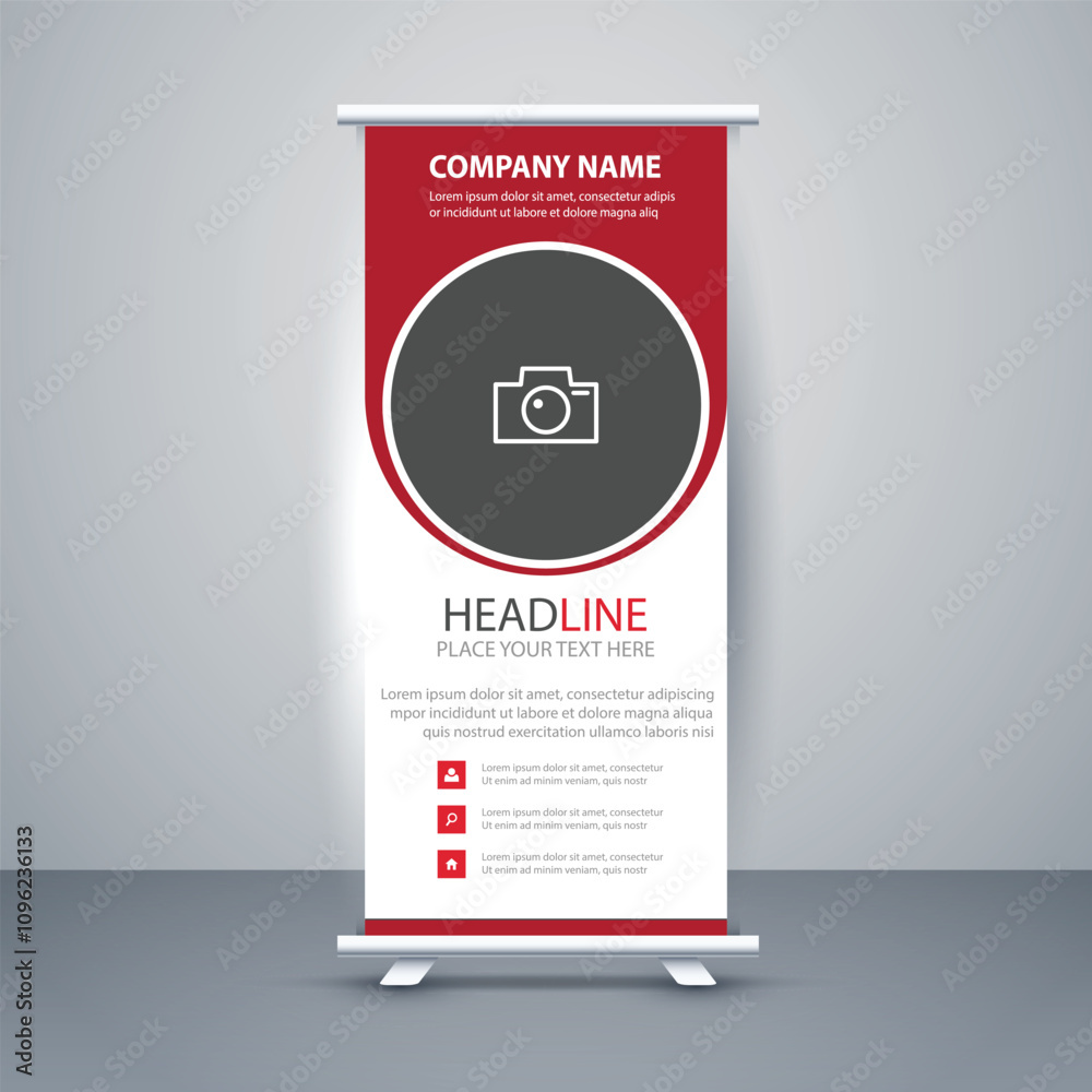 Retractable x stand banner pull popup banner template with a ...