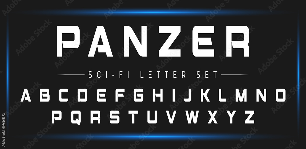 PANZER, Creative simple modern urban alphabet font. Digital abstract ...