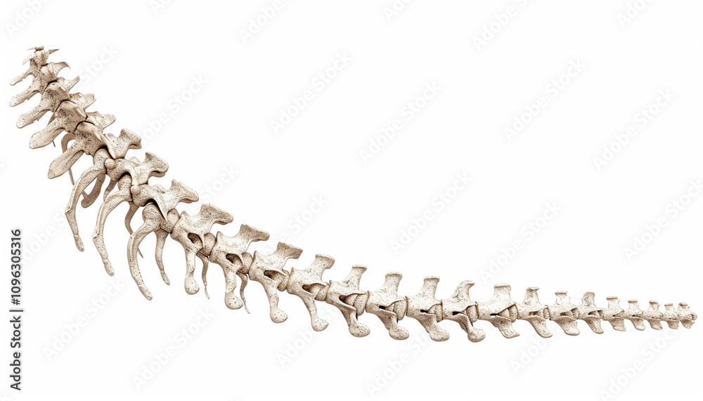 Curved Spine Anatomy: Detailed view of a curved spine, showcasing its ...