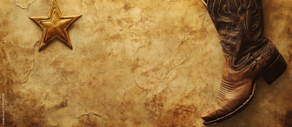 Cowboy themed backdrop with vintage paper texture featuring a western ...