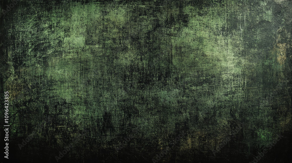 Green scratched metal texture with worn, distressed markings, creating ...