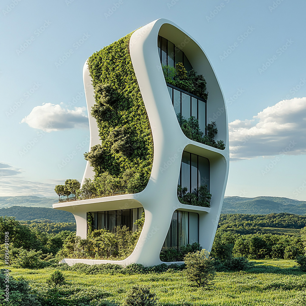 stylish and attractive futuristic building design with beautiful ...