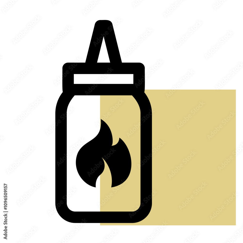 Vetor de flammable liquid, hazard symbol, chemical warning, fire risk ...