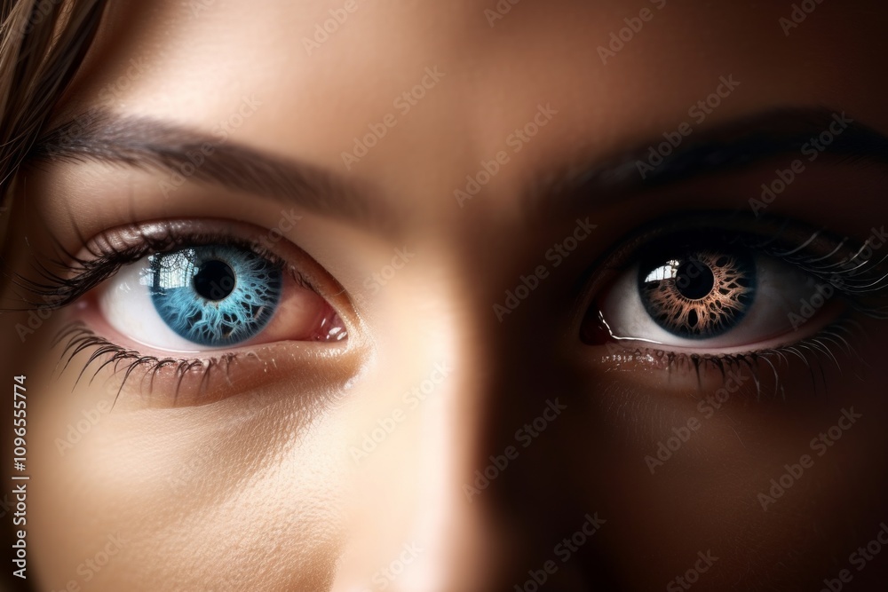 Contrasting reflections harmony and chaos captured in human eyes with a ...