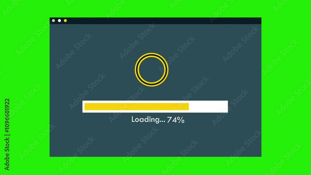 Loading window animation on a green screen background, ideal for web ...