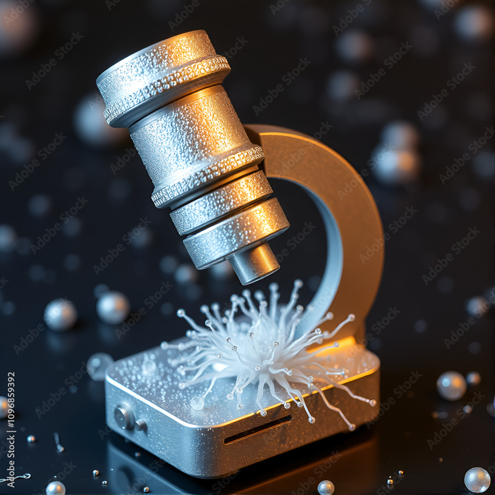 Imaginary electron microscope in faux color of silver Paramecium foto ...