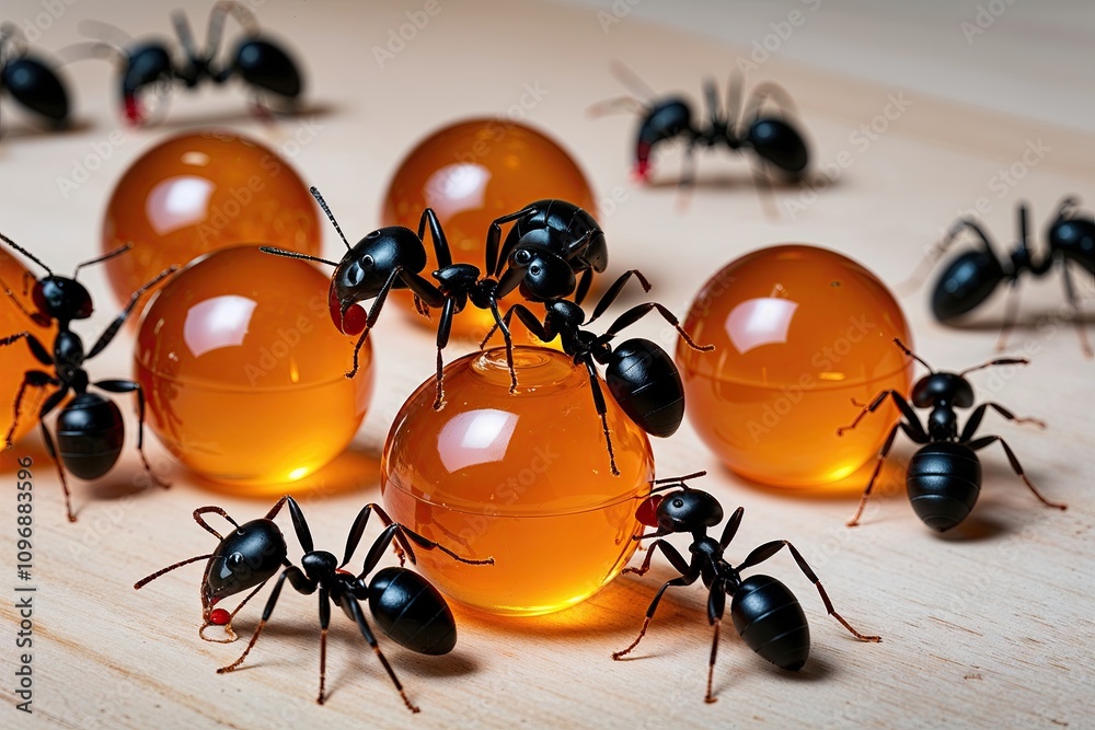 Black Ants Collecting Sweet Honey Spheres: A Representation of Teamwork ...