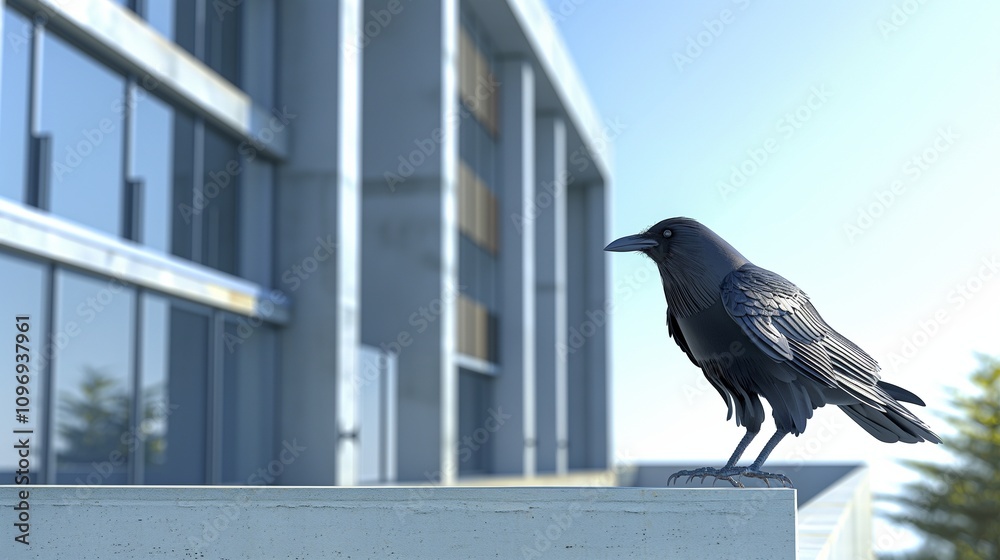 Structural details of a modern industrial building with a realistic ...