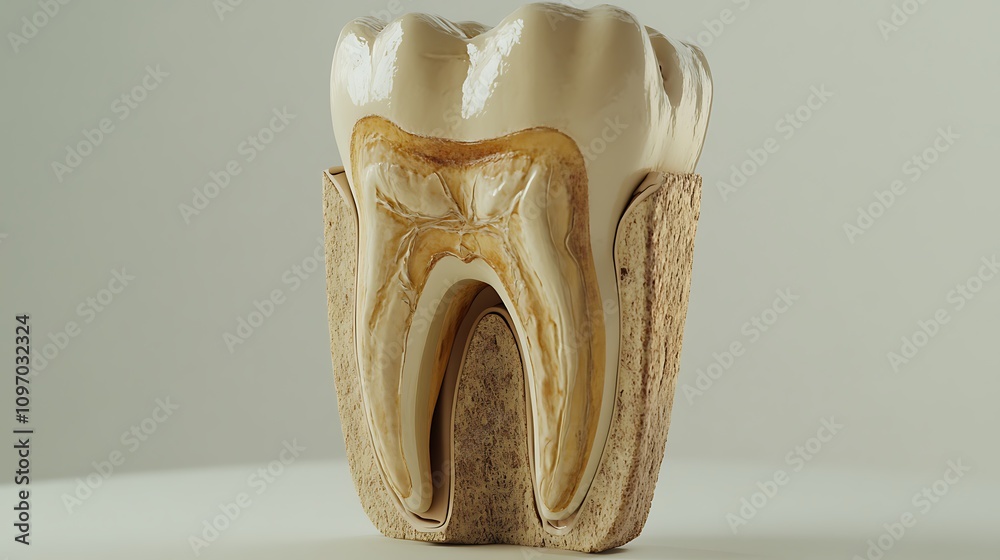 Detailed Cross Section Anatomy Of A Human Tooth Stock Photo | Adobe Stock