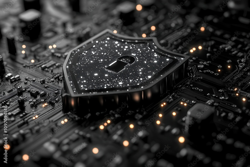 password security concept illustrated with digital locks and shield ...