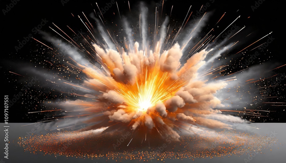 High-resolution explosion effect isolated on transparent background for ...