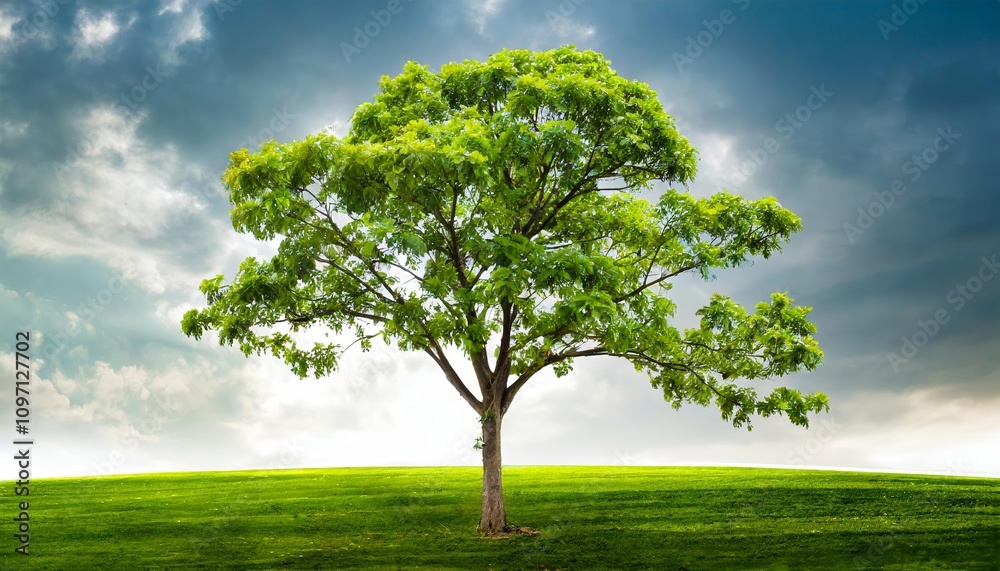 Majestic Green Tree Isolated on White Background â€“ Stunning, Vibrant ...