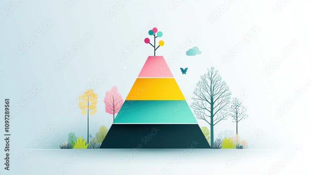 A pyramid chart illustrating the hierarchy of needs in a business ...