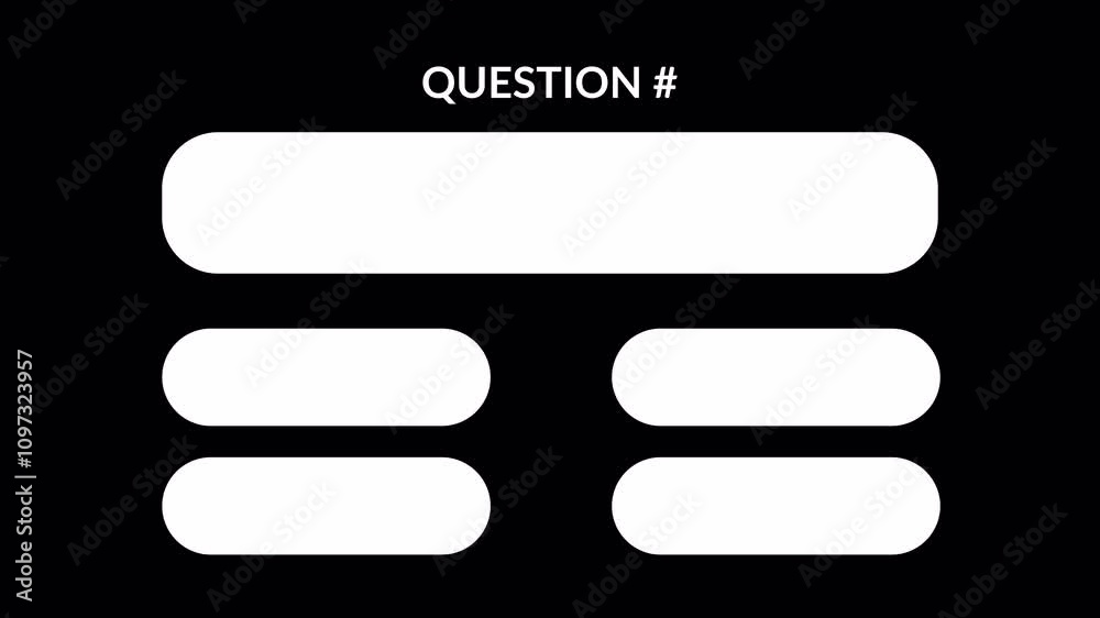 Quiz template animation on black background used for education ...