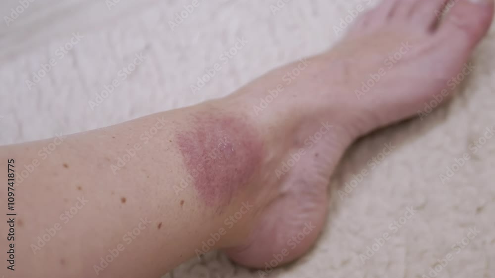 Close up, Formation of a Large Red Spot on the Skin from a Tick Bite ...