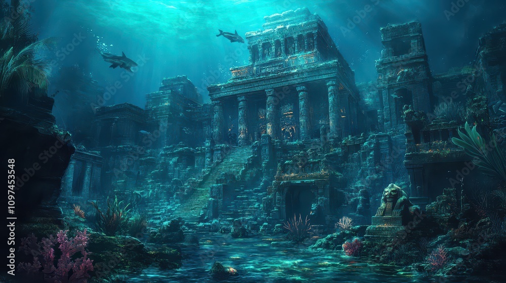 Enigmatic Sunken City Underwater Ruins, Ancient Architecture, Sharks ...