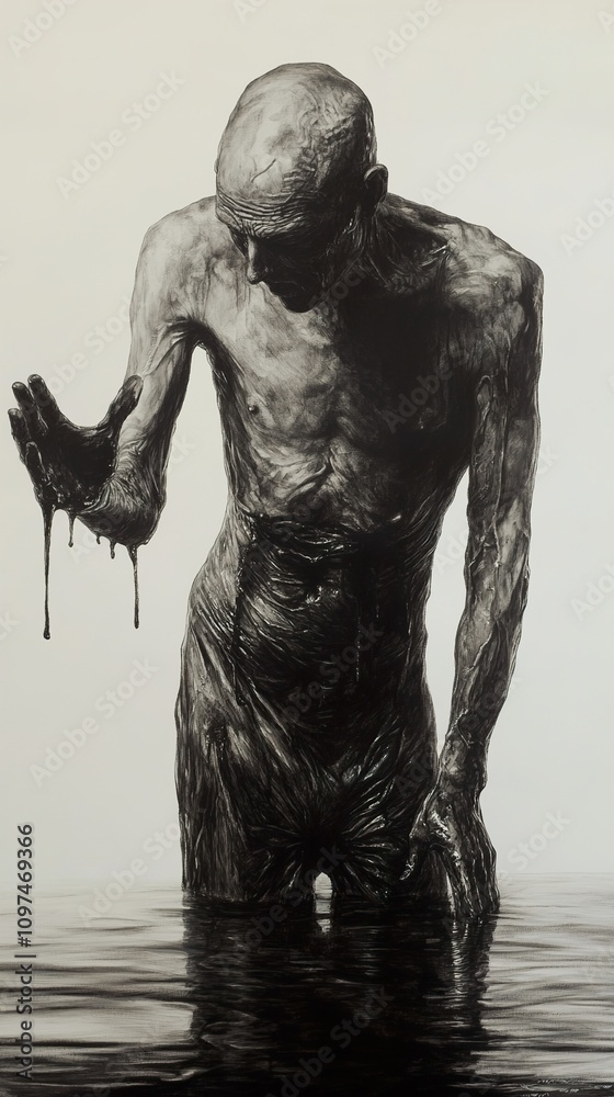 The Weeping Figure: A Monochromatic Study of Anguish and Despair Stock ...