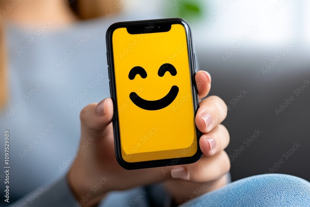 Assessment survey being completed on a mobile phone, with an ...