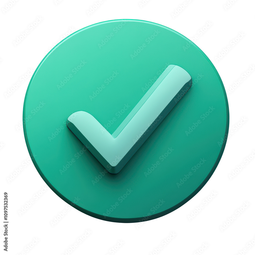 Green Checkmark Icon With Rounded Edges in Circle Symbol for App or ...