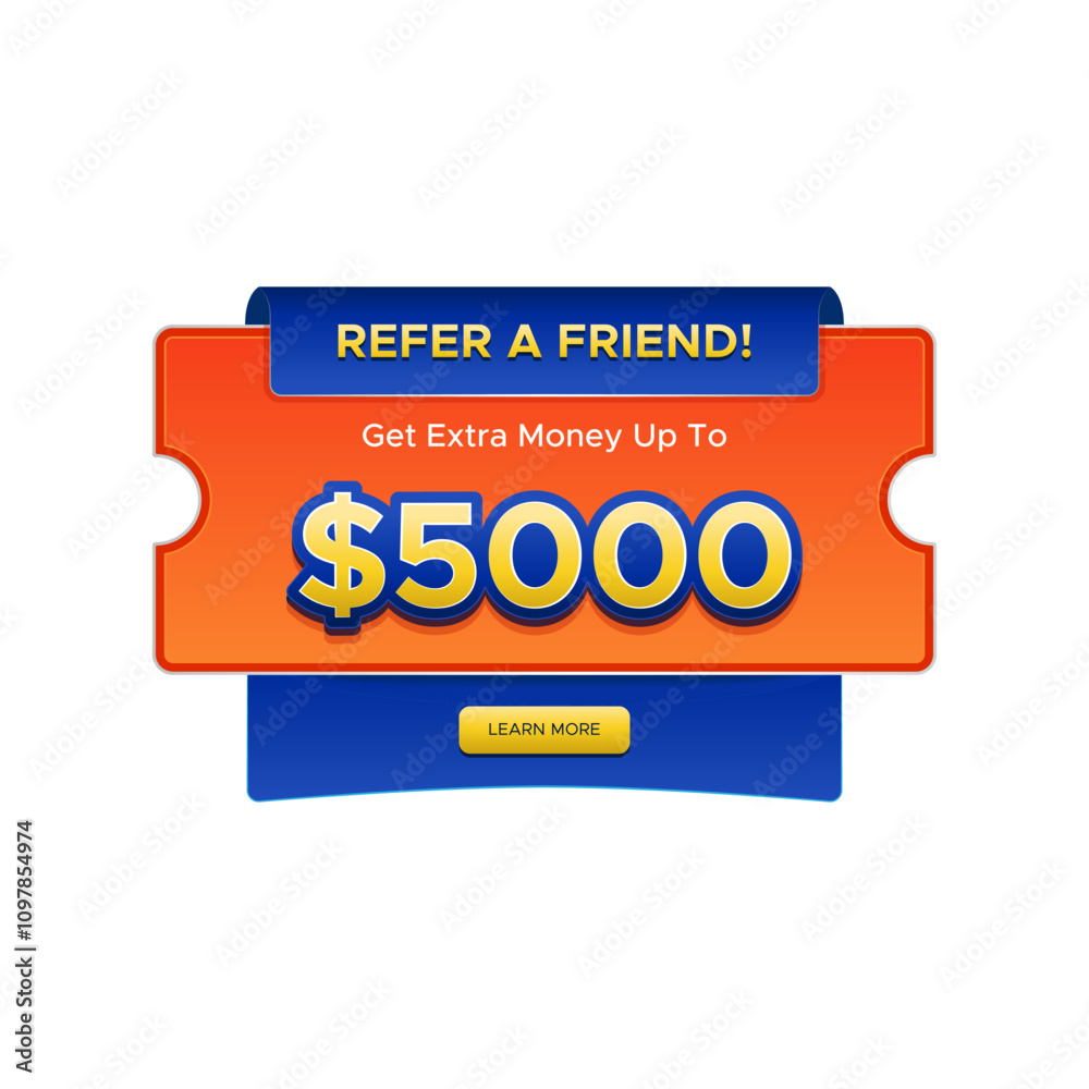 Poster Referral program or refer a friend banner design with persuasive ...