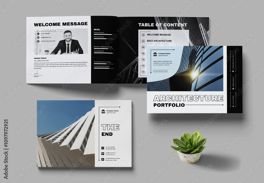 Architecture Portfolio Layout Stock Template | Adobe Stock