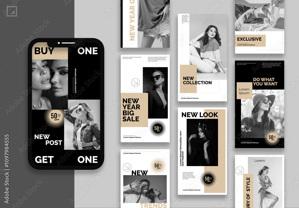 Fashion Social Media Post Layout Stock Template | Adobe Stock
