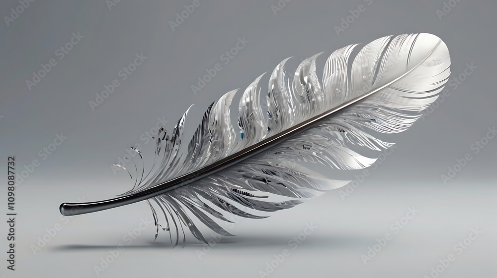 Digital feather. Artificial intelligence (AI) copywriter, chatgpt ...