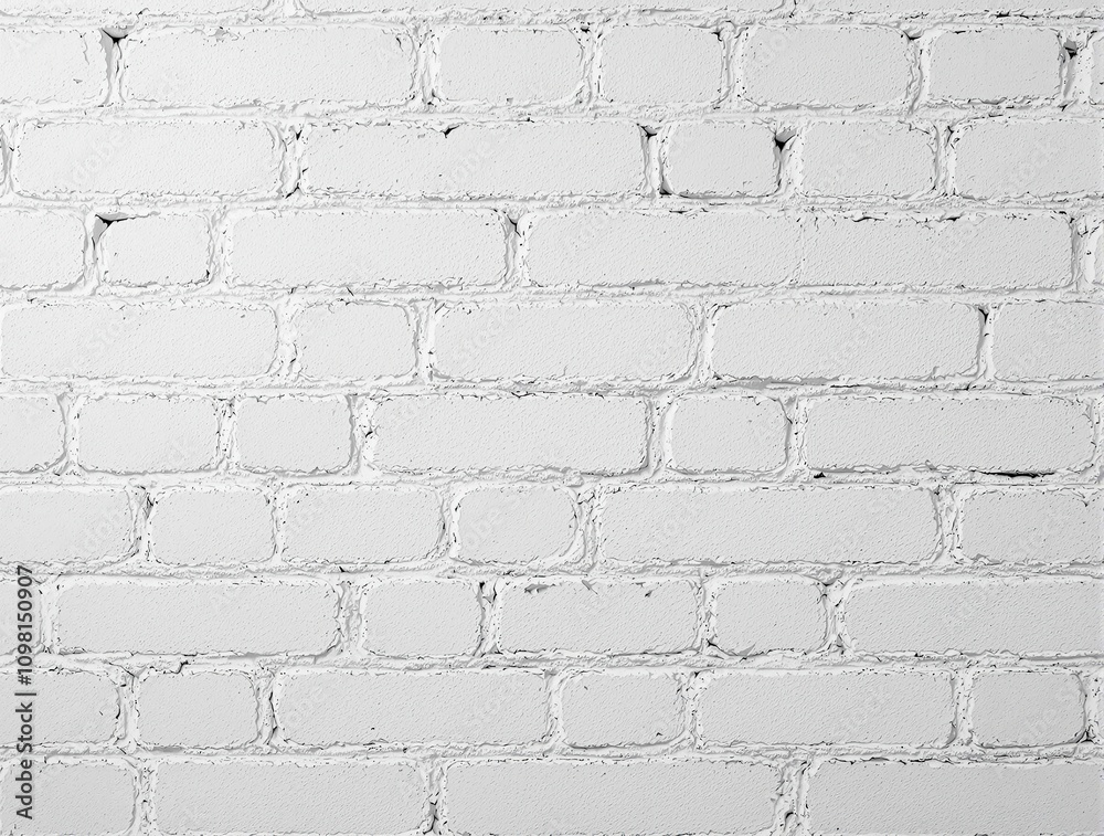 Close-up of white brick wall with mortar lines, wall textures, building ...