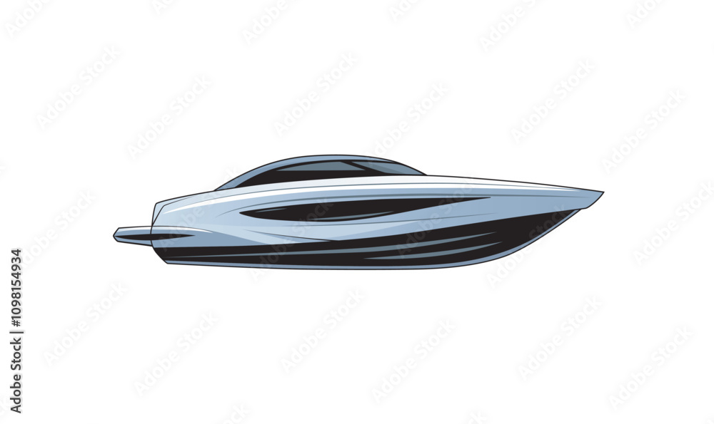 A Powerful Speedboat vector logo design isolated marine speedboat ...