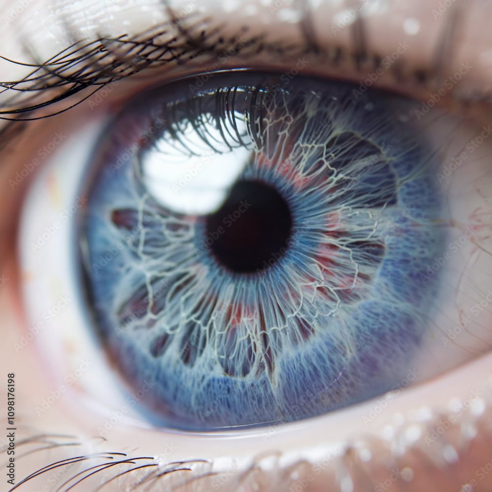 Human eyeball iris closeup of beautiful blue eye or to scan for ...
