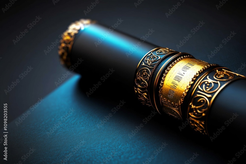 Dark gothic assessment scroll with intricate calligraphy and eerie ...