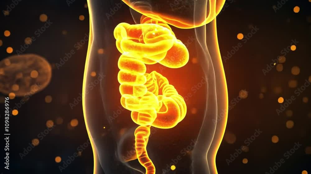 Intricate Human Intestines: A detailed 3D illustration of the human ...