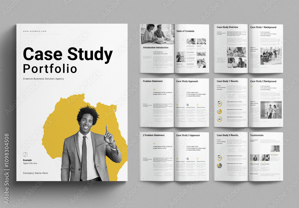 Case Study Booklet Template Design Layout Stock Template | Adobe Stock