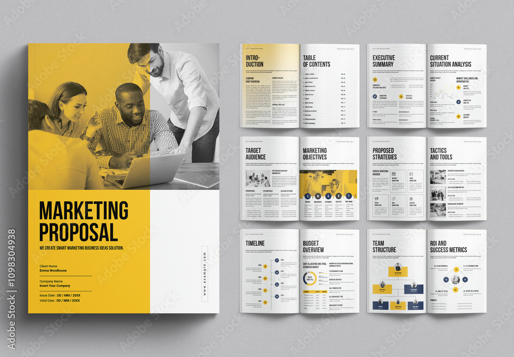 Marketing Proposal Layout Design Template Stock Template | Adobe Stock