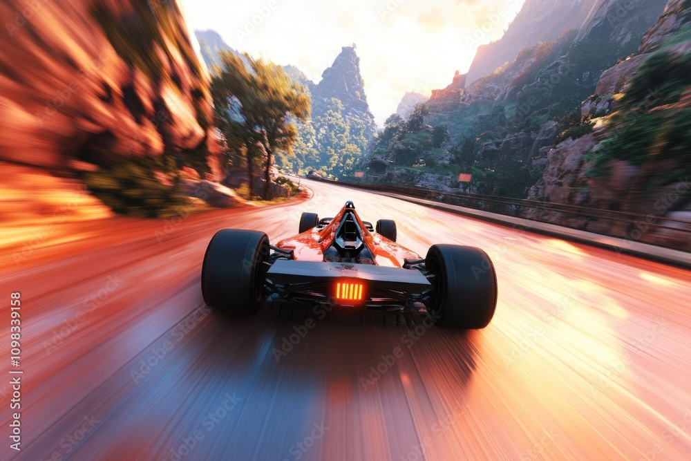 Multiplayer mount race through a fantastic landscape with race position ...