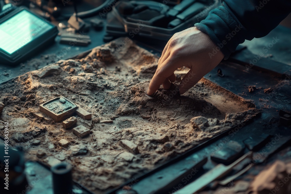 Player engaged in an archeology mini-game with archeology UI and ...