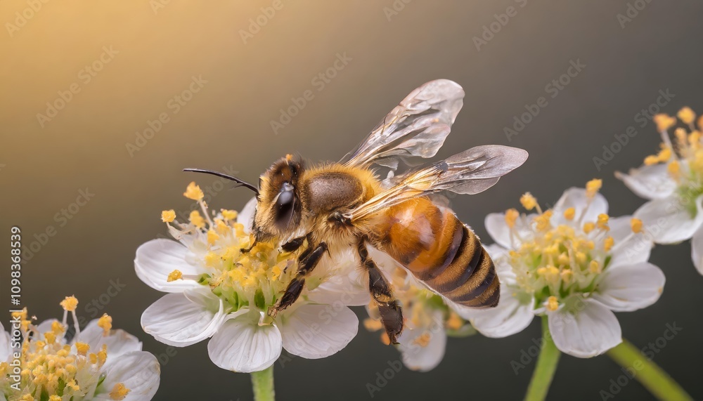 High-resolution top view of a honey bee isolated on a transparent ...