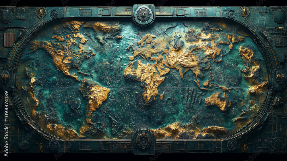 Photo & Art Print Explore a detailed topographic map highlighting ...