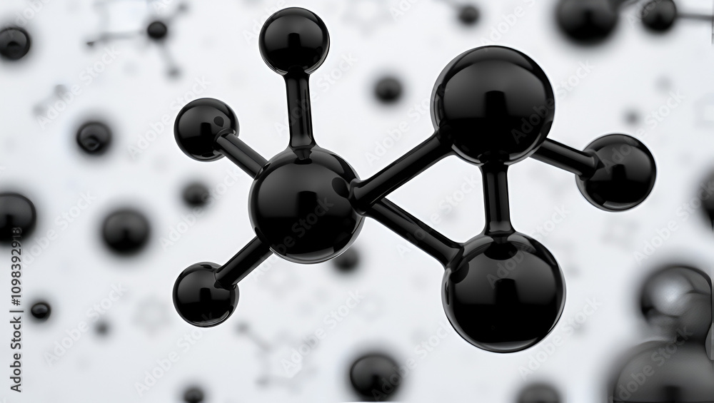 brilliant black bn molecular structure, 3d model molecule, food dye e151, structural chemical ...