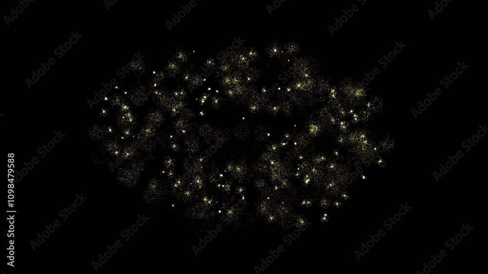 Abstract golden glitter or fireworks particle animation for christmas ...