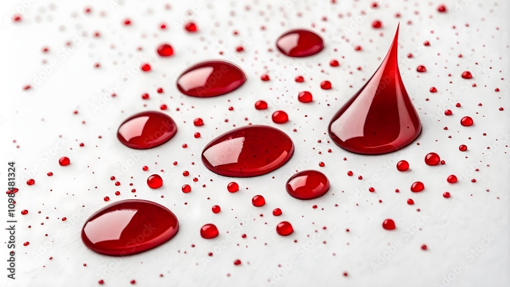 Blood drops cutout, realistic red liquid visuals for medical or horror ...