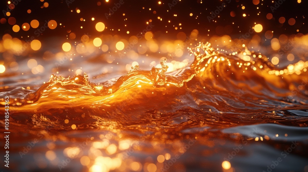 Brown liquid splash and wave in 3D rendering with fluid dynamics Stock ...