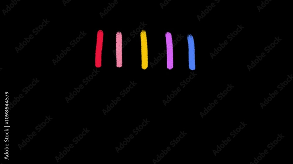 Color red lines cartoon doodle hand drawing motion graphics clip ...