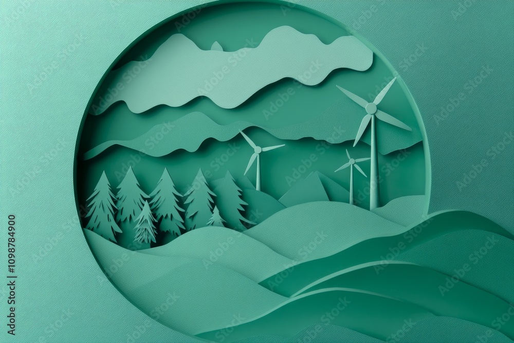 Art made from paper highlights renewable energy, emphasizing green ...
